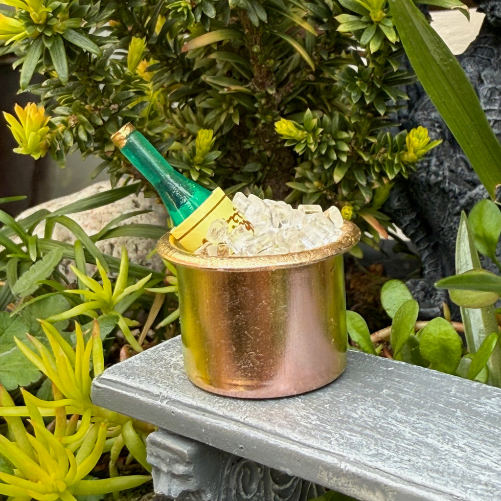 A Mini Wine in a Mini Bucket with Mini Ice for your Miniature Garden ...