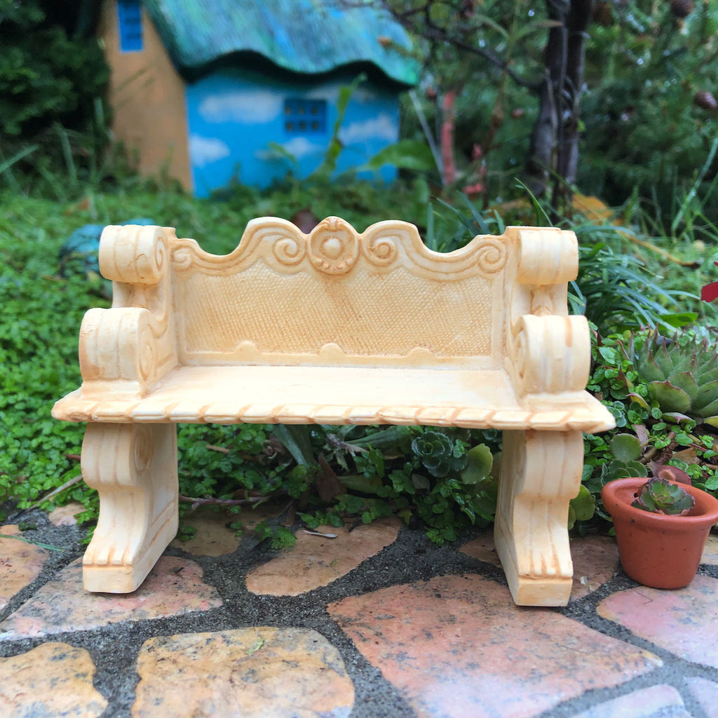 Miniature Victorian Garden Bench, Classic, Dollhouse Miniature ...