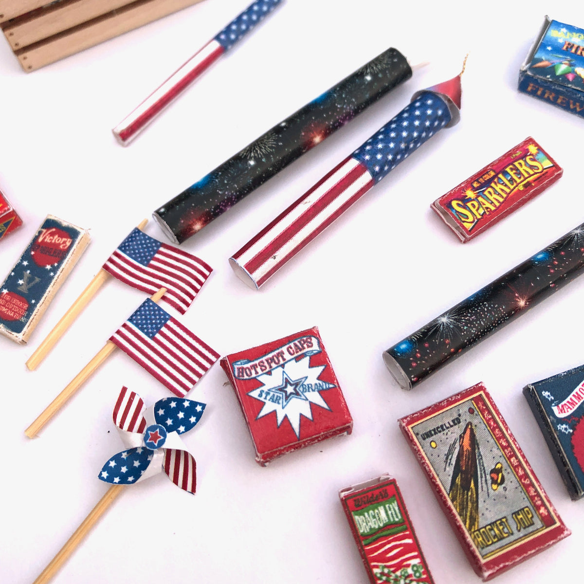 Miniature July 4th Fireworks Craft Kit, Sky Rockets, Roman Candles ...