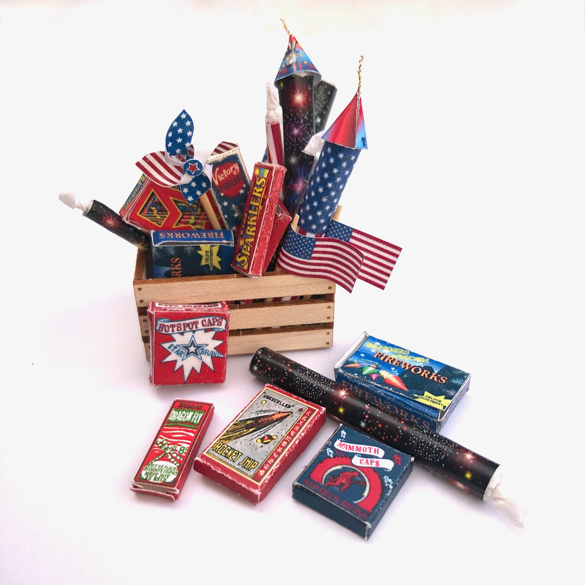 Miniature July 4th Fireworks Craft Kit, Sky Rockets, Roman Candles ...