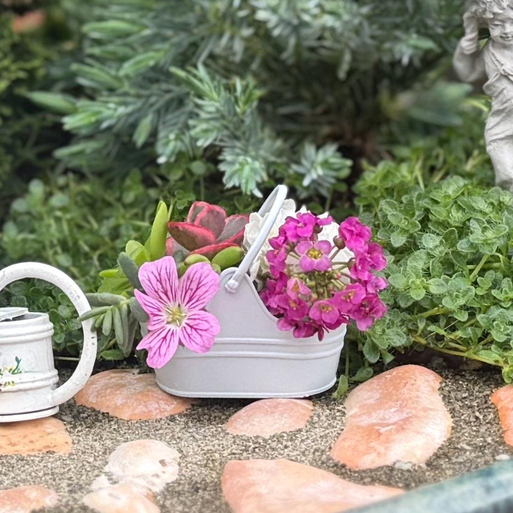 Miniature Garden Pretty Pale Blue Metal Garden Trug in Mini! – Two ...
