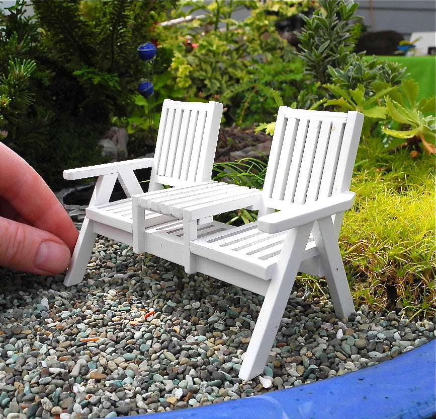 Miniature Garden Double Garden Bench – Two Green Thumbs Miniature ...